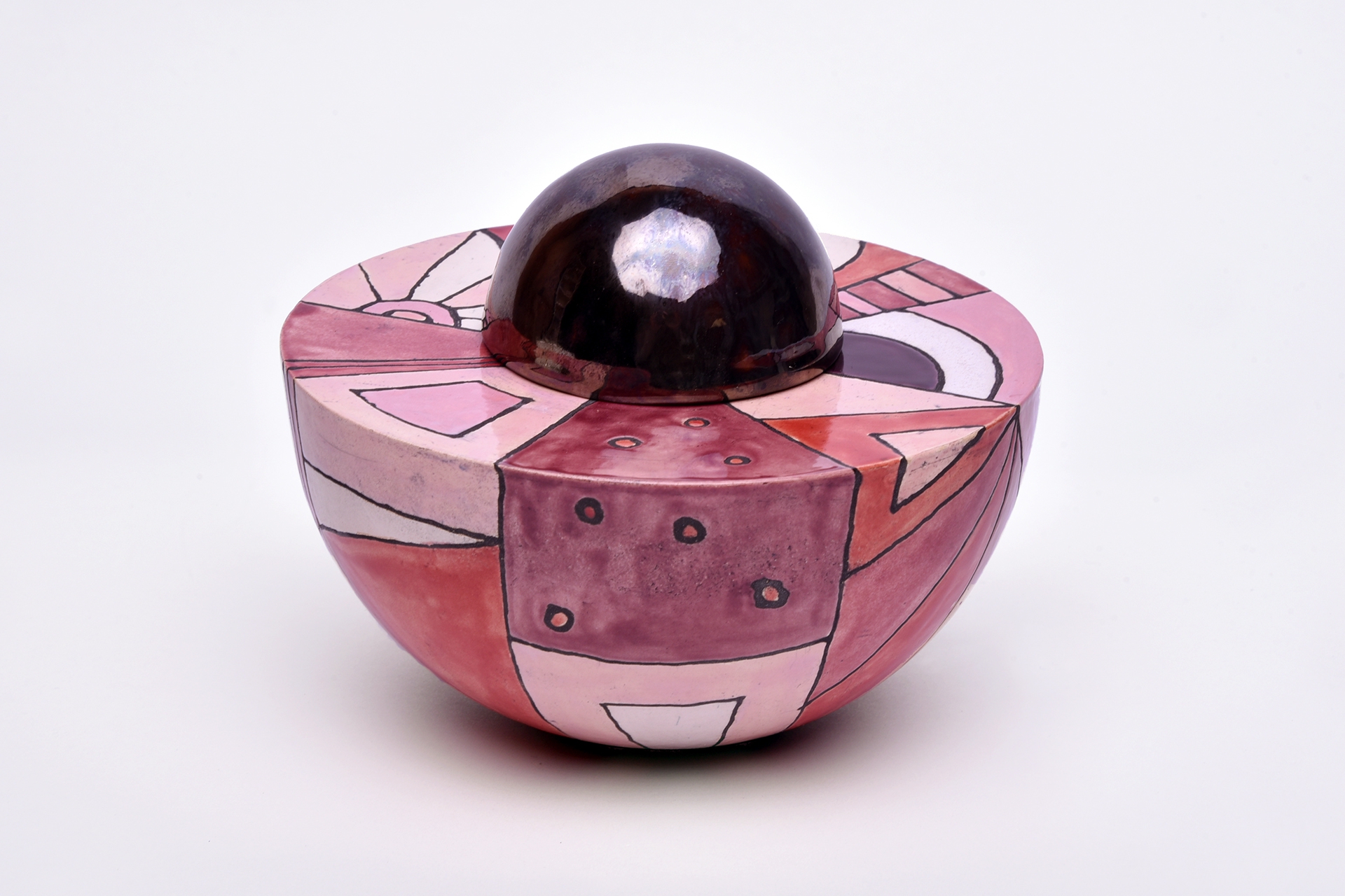 Ceramic urn - multicolored red by Heidi Hartmann ⋆ Art-Memorials.com